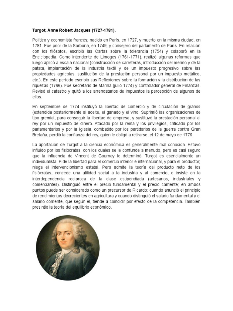Turgot, Anne Robert Jacques (1727-1781)