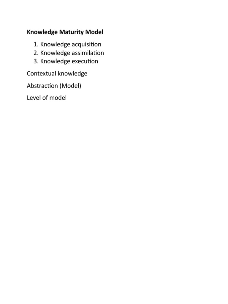 Knowledge Acquisition 2. Knowledge Assimilation 3. Knowledge Execution ...