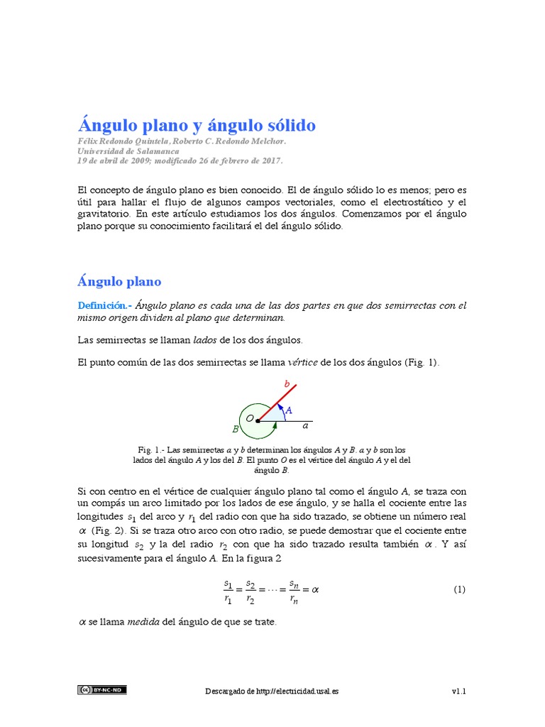 Conceptos de Ángulos Planos y Sólidos | PDF | Esfera | Vector Euclidiano