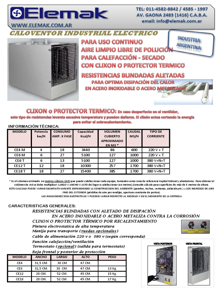 Calefactores Electricos Industriales | PDF | Caldera | Energía y recursos