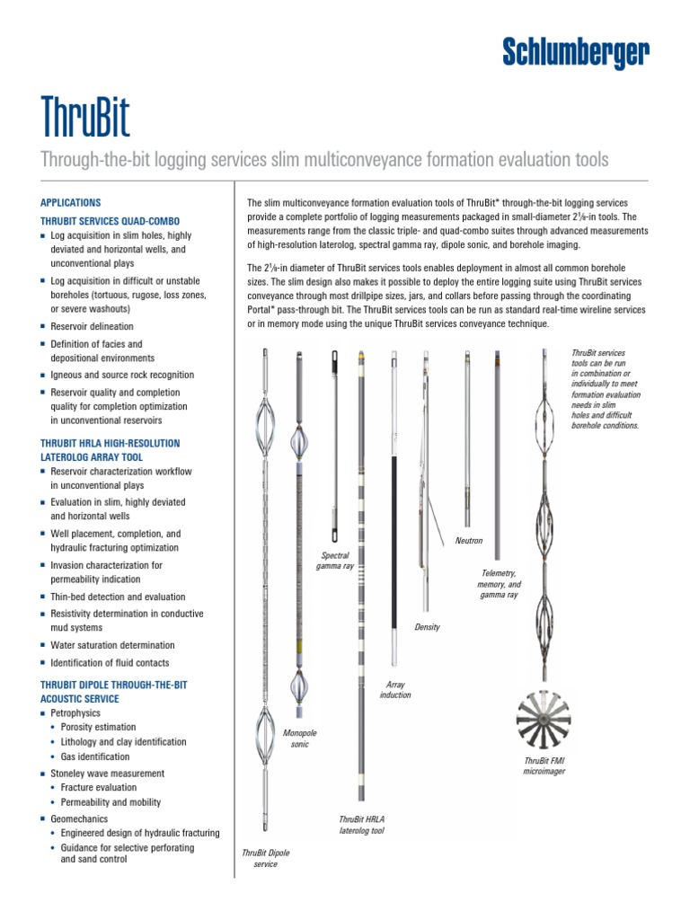 Thrubit: Through-The-Bit Logging Services Slim Multiconveyance ...
