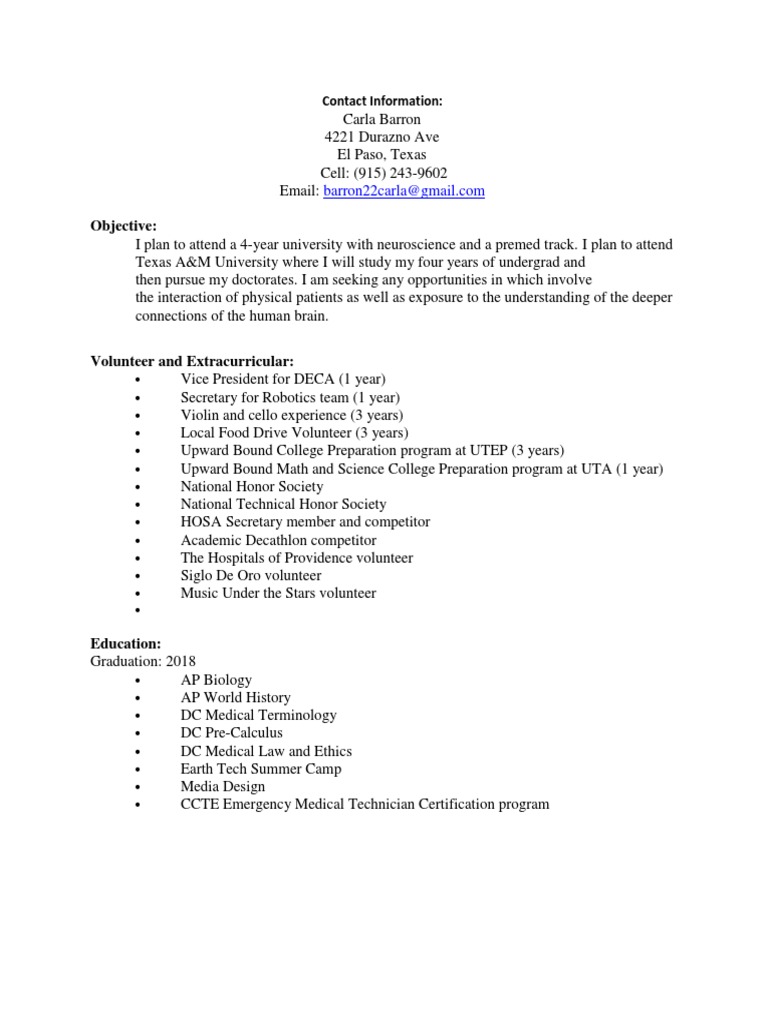 Resume - Carla Barron | PDF | Social Science