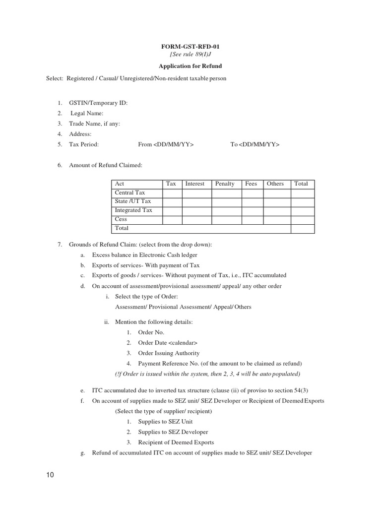 Form Gst Rfd11 | Invoice | Guarantee