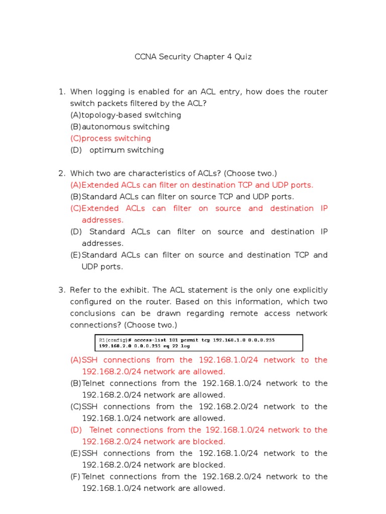 CCNA Security Ch04 | PDF | Firewall (Computing) | Internet Protocol Suite CCNA Security Ch04 | PDF | Firewall (Computing) | Internet Protocol Suite