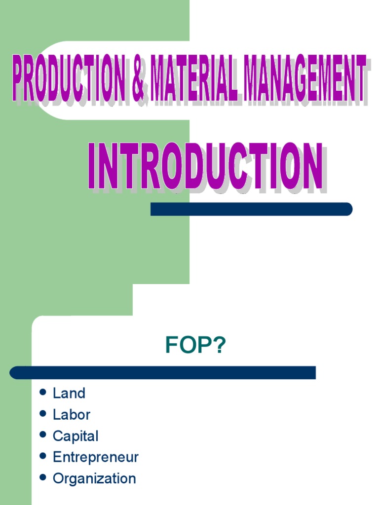 Production and Material Management Overview | PDF | Labour Economics | Cost