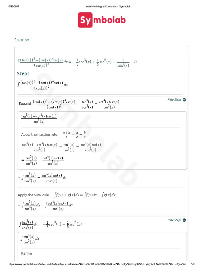 Sy M Bo Lab: Steps | PDF | Trigonometric Functions | Integral