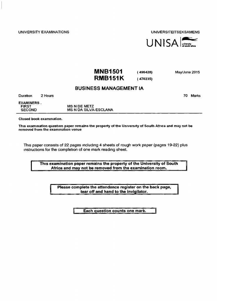 MNB1501 2015 6 e 1 PDF | PDF
