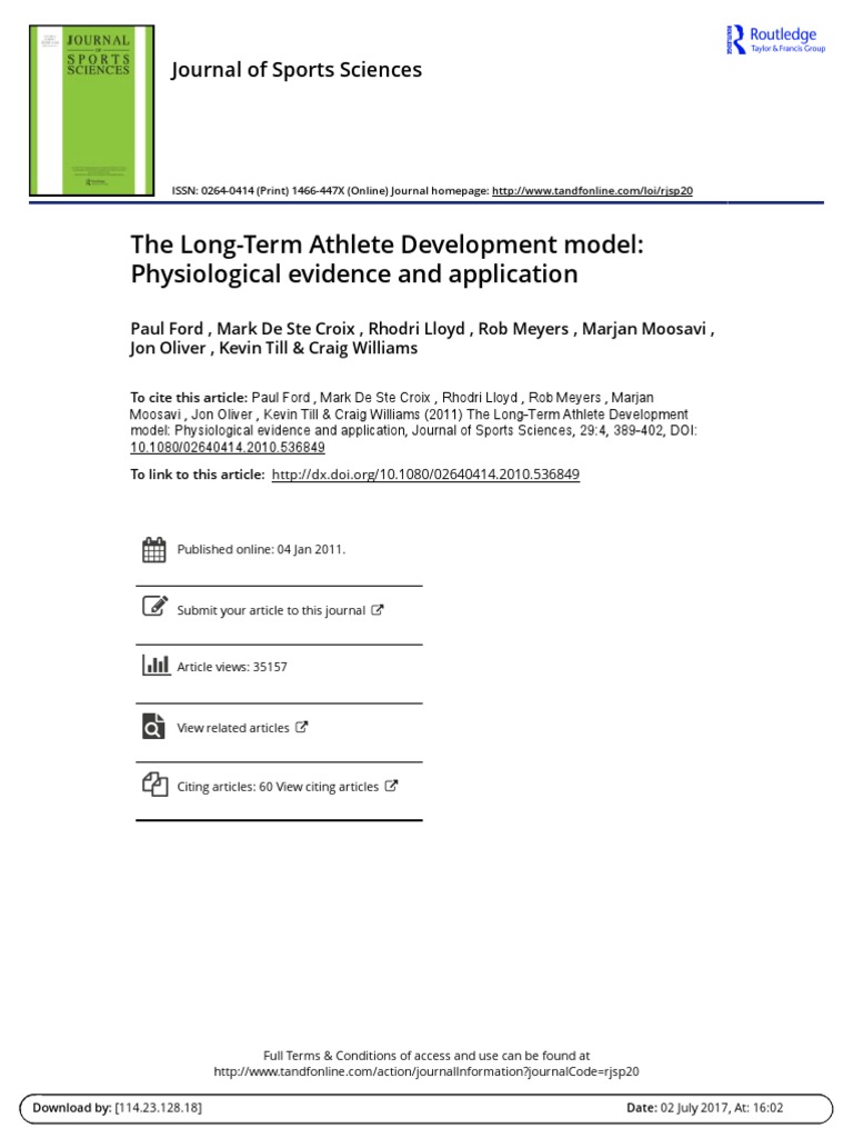 LTAD Model: Evidence and Applications | PDF | Muscle | Adolescence