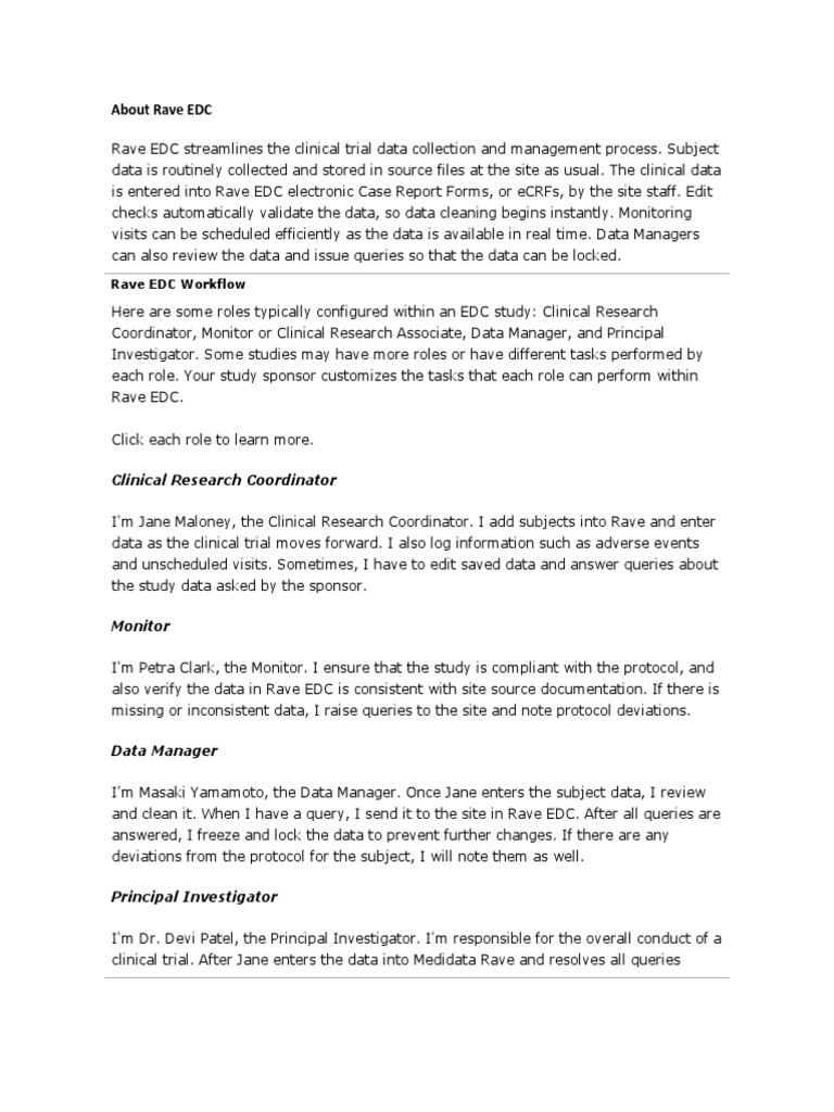 About Rave EDC | PDF | Clinical Trial | Information Retrieval