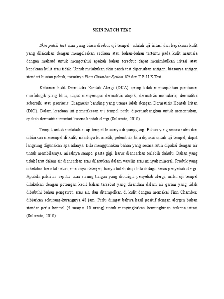 Skin Patch Test | PDF