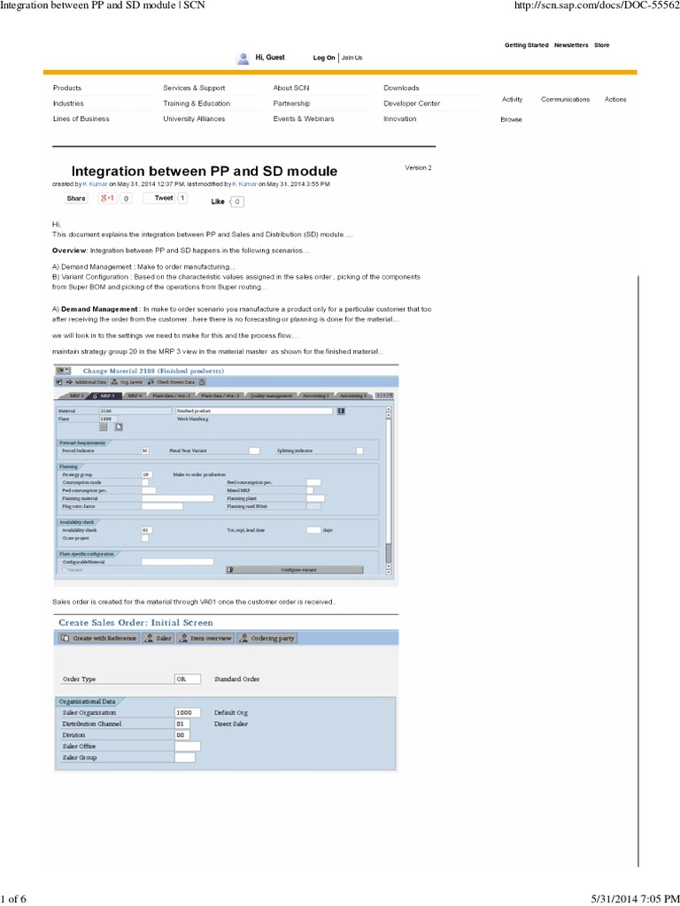 Integration FI and MM | PDF