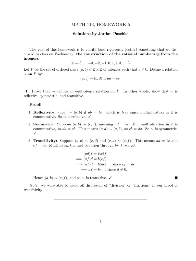 Math 113, Homework 5 | PDF | Multiplication | Fraction (Mathematics)