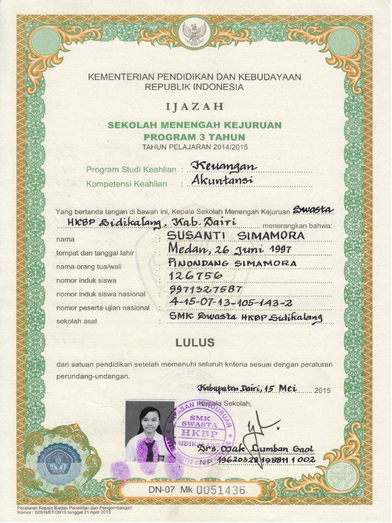 Ijazah SMK PDF | PDF