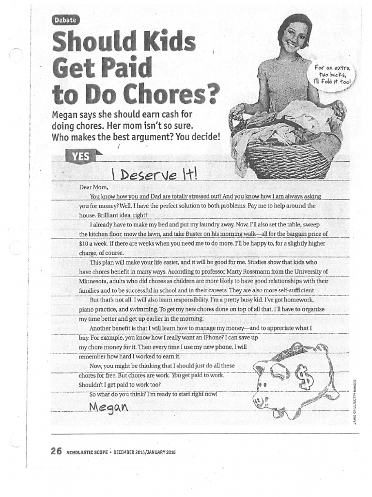 Should Kids Get Paid To Do Chores | PDF