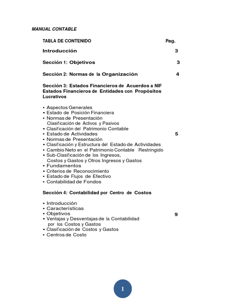 Manual Contable 1 | PDF | Estado financiero | Contabilidad