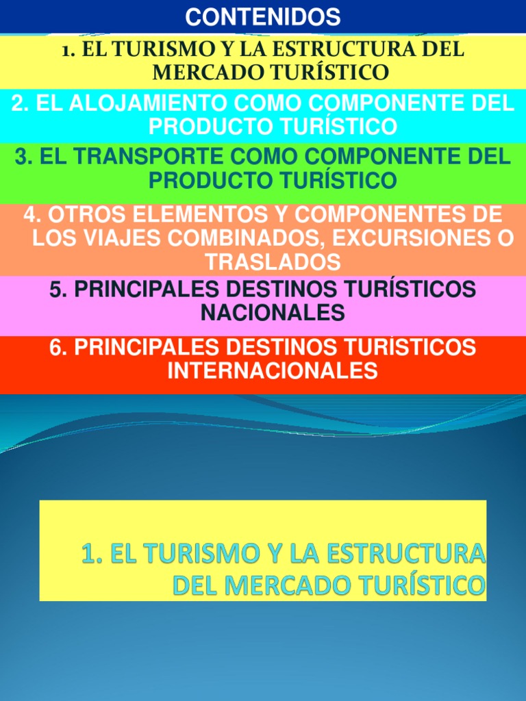 El Turismo y La Estructura Del Mercado Turístico | Turismo | Oferta (economía)
