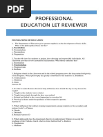 PRC Let Prof. Ed. Reviewer | PDF | Philosophy Of Education | Idealism