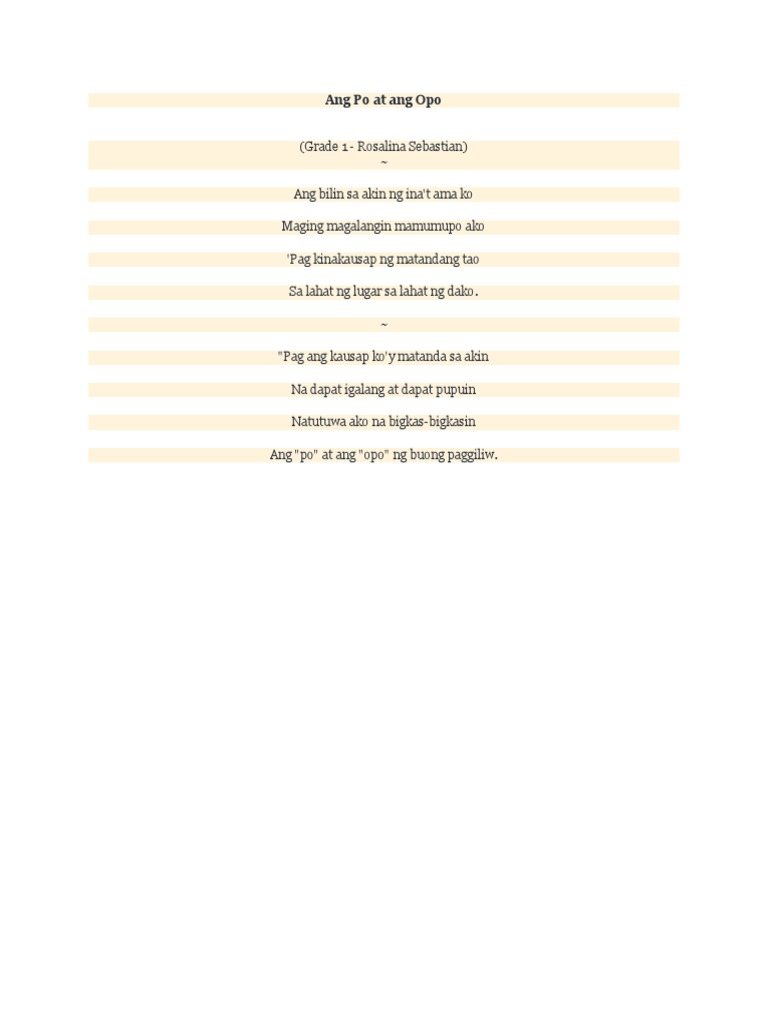 Ang Po at Ang Opo | PDF