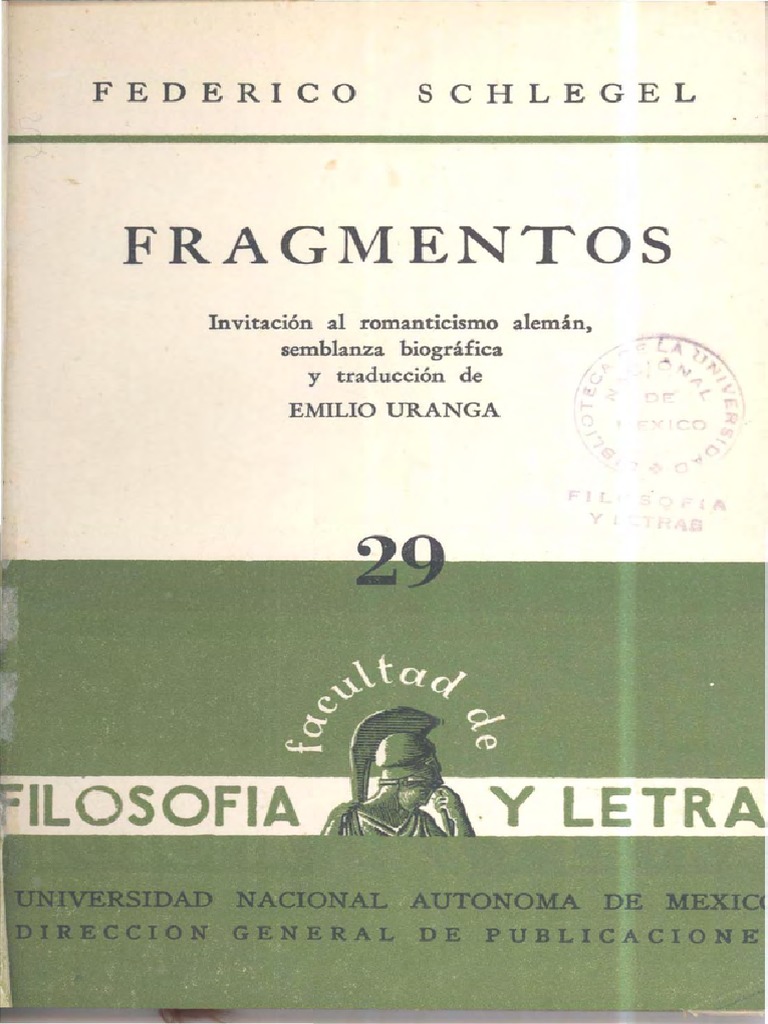 29 F Schlegel Fragmentos 1958 | PDF | Alma | Ironía