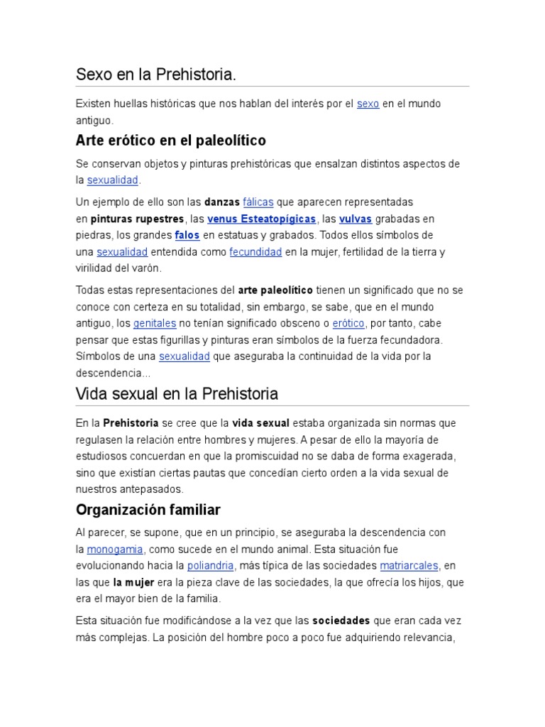 Sexo En La Prehistoria Pdf Mujer Virginidad