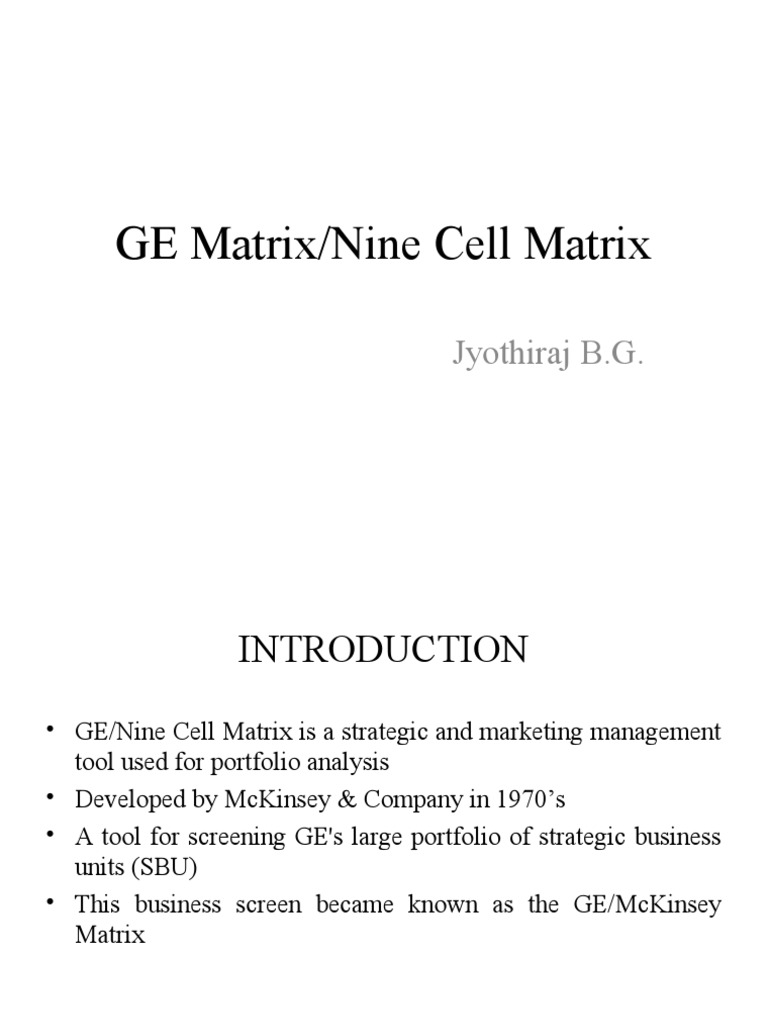 Nine Cell Matrix Pres | PDF | Economics | Marketing