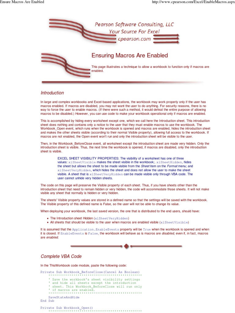 Ensure Macros Are Enabled PDF Microsoft Excel Computer Engineering