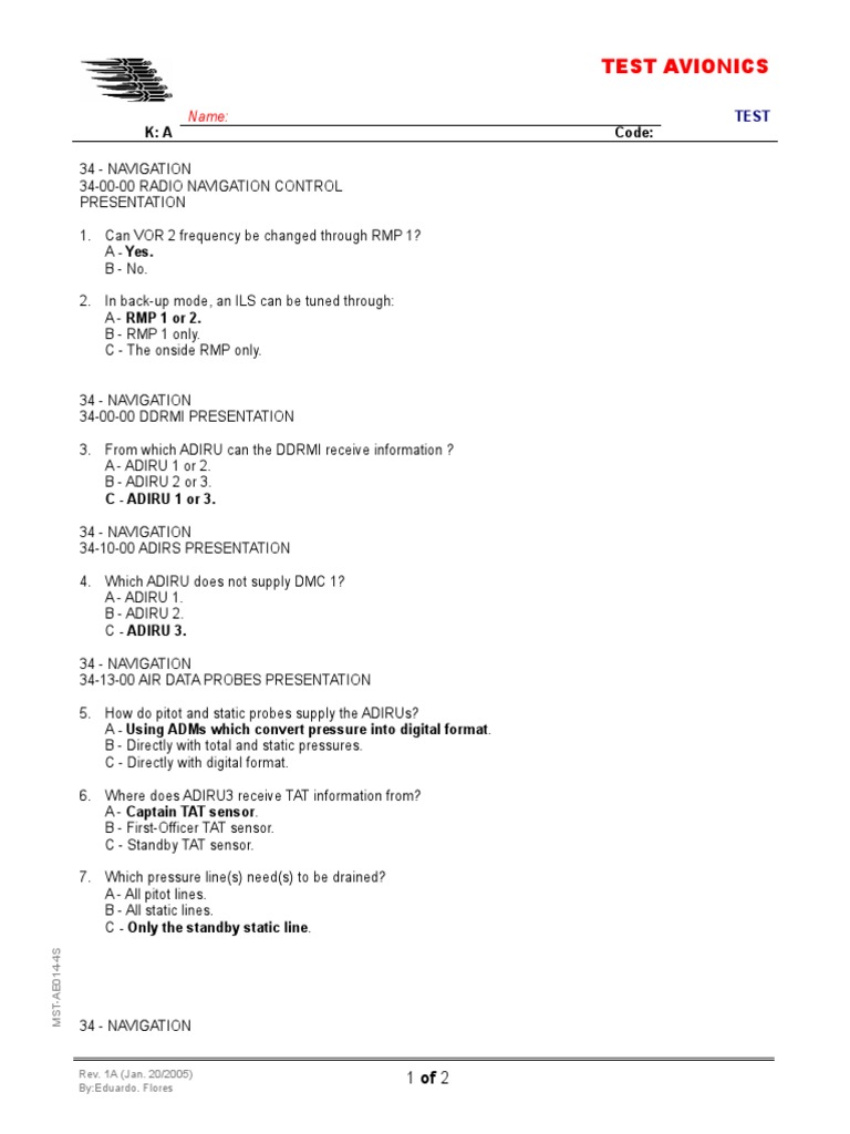 Test Avionics: K: A Code | PDF | Transponder (Aeronautics) | Wireless