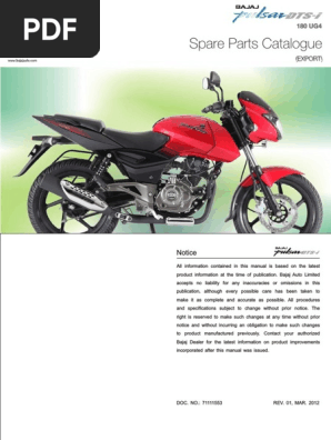 Bajaj Pulsar 135 Spare Parts Catalogue Pdf | Reviewmotors.co