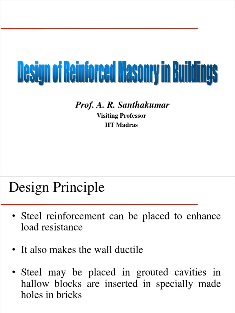 Design of Reinforced Masonry | PDF | Masonry | Beam (Structure)