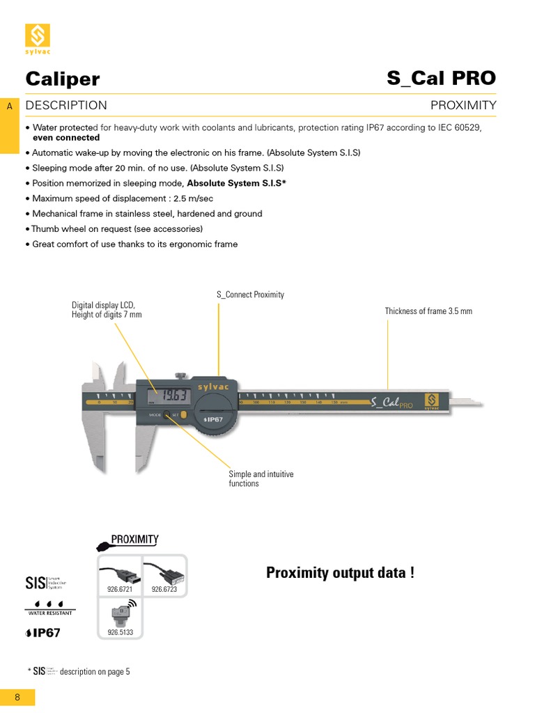 Caliper Sylvac IP67 | PDF | Electronic Engineering | Computing