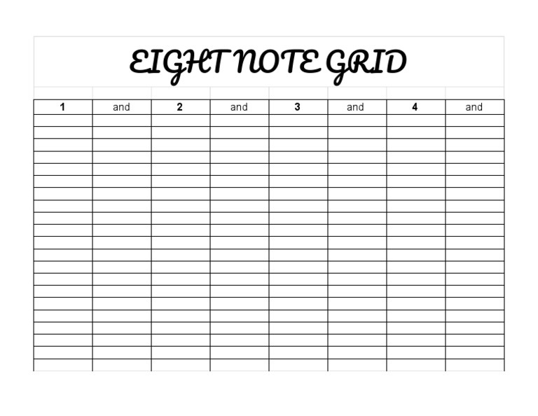 Eight Note Grid: and and and and | PDF