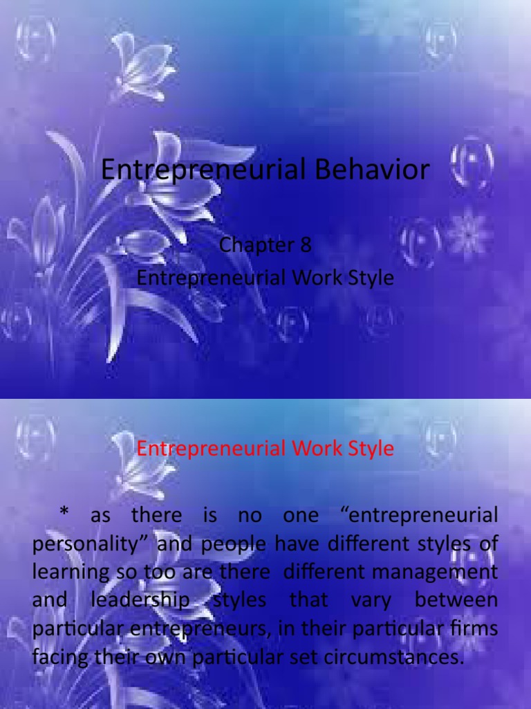 Entrep Behavior Chapter 8 | Download Free PDF | Learning Styles | Entrepreneurship