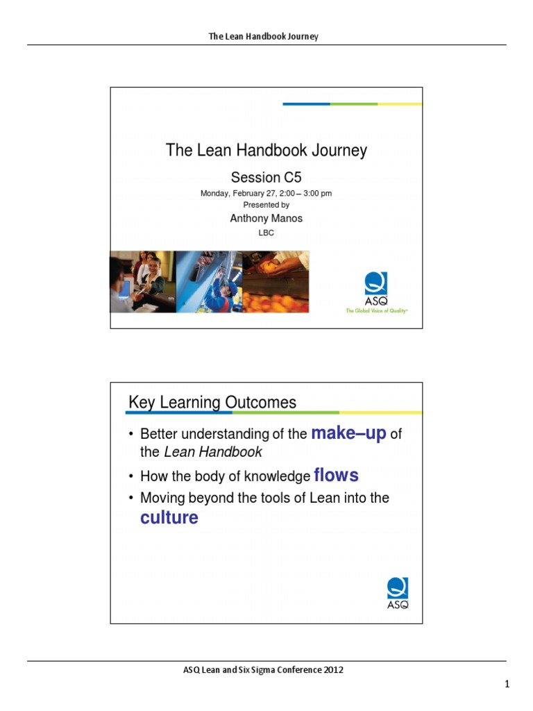 The Lean Handbook Journey: Make - Up Flows Culture | PDF | Lean ...