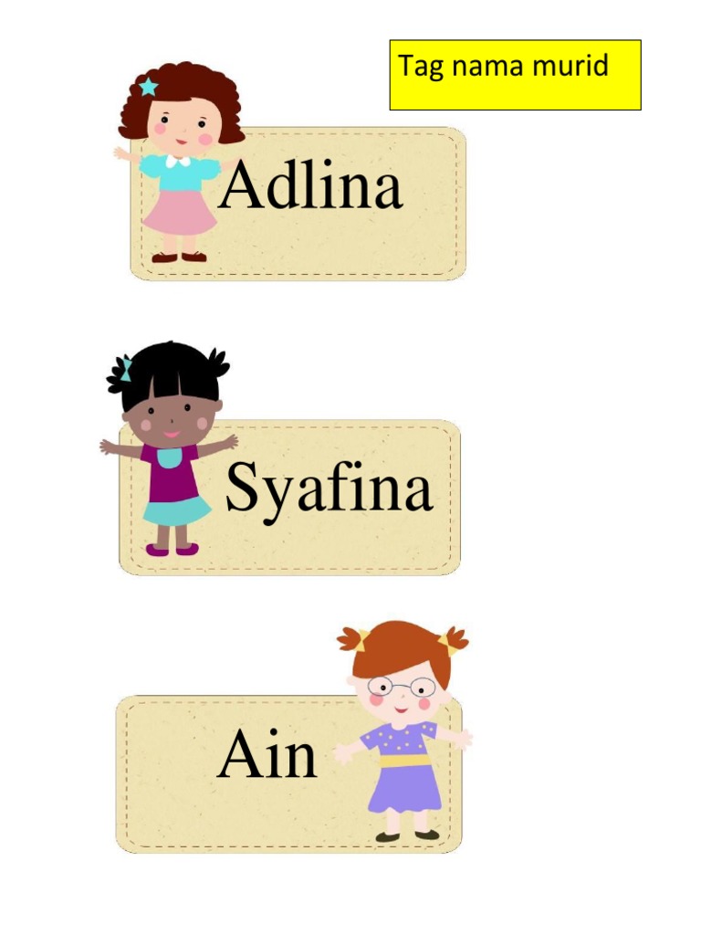 Adlina: Tag Nama Murid | PDF