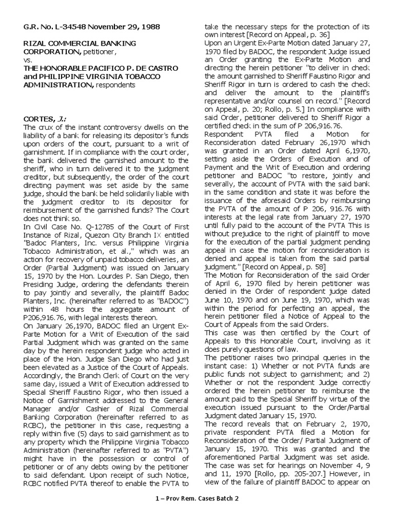 ProvRem Cases Batch 2 | PDF | Garnishment | Judgment (Law)