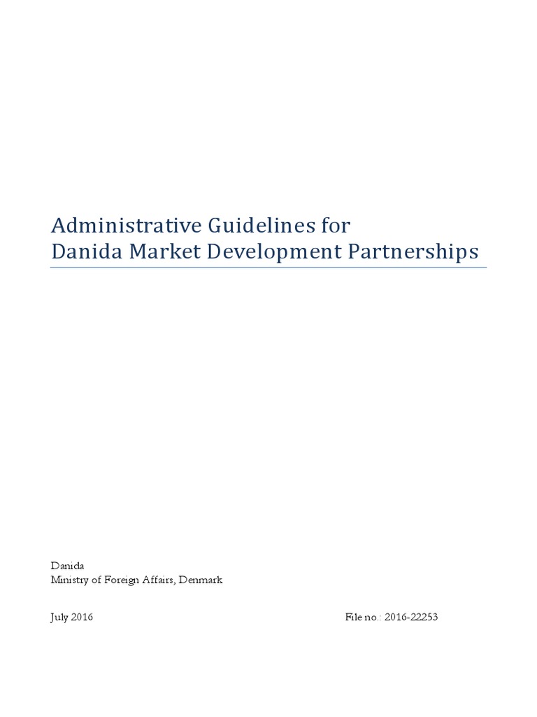 Danida Market Development Guidelines | PDF | Audit | Arbitration
