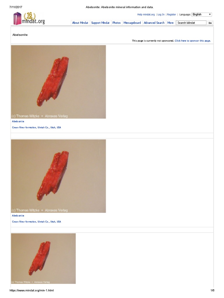 Abelsonite - Abelsonite Mineral Information and Data | PDF ...