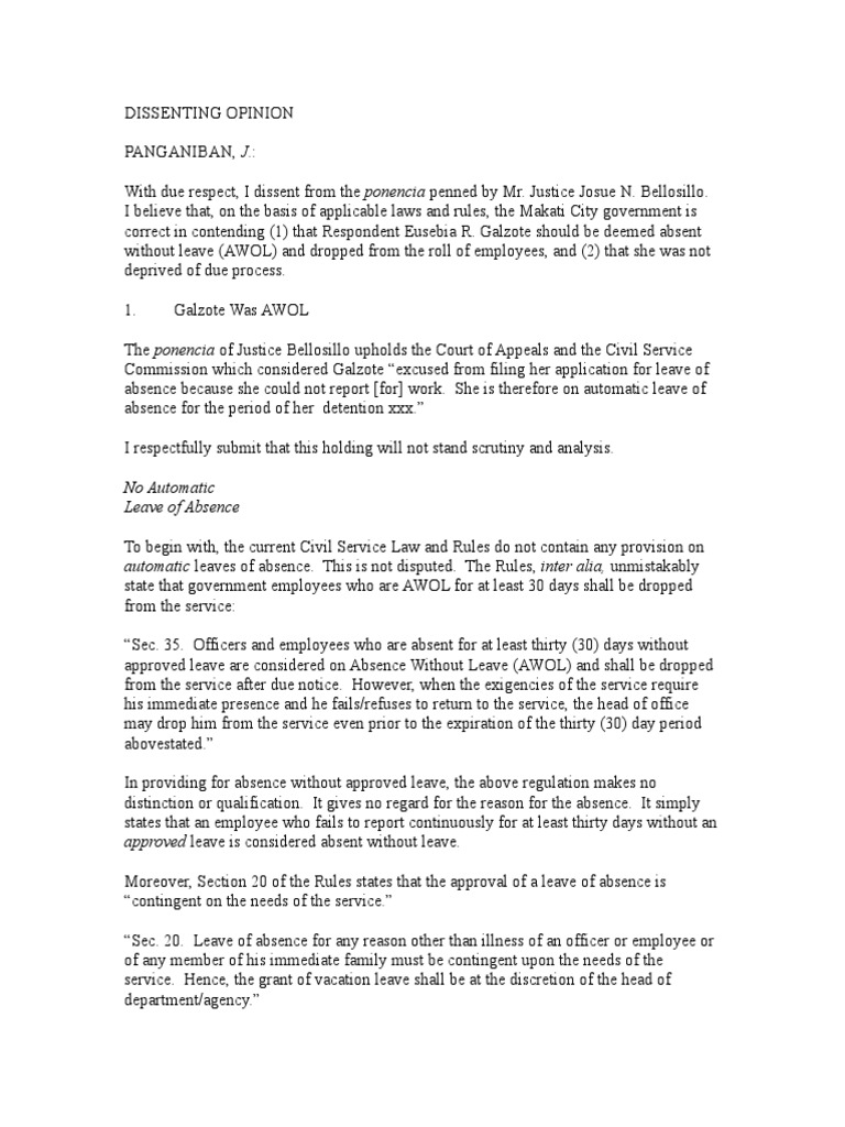 CSC Rules On Awol | Estoppel | Employment