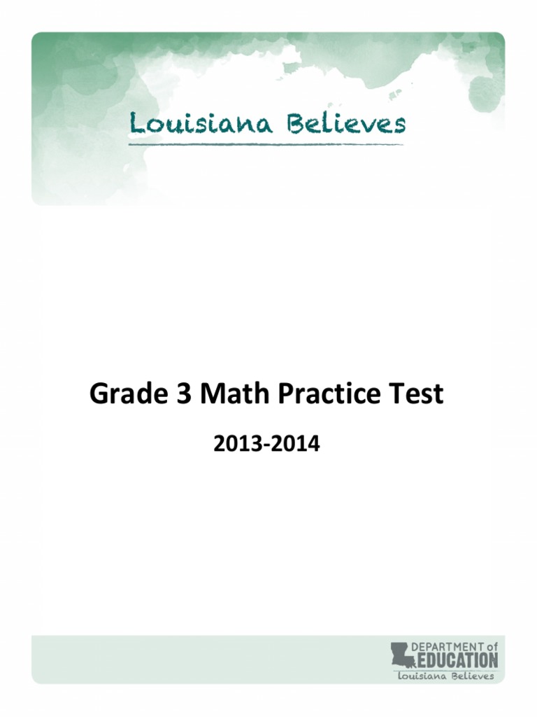 Grade 3 - Math Practice PDF | PDF | Multiple Choice | Educational ...