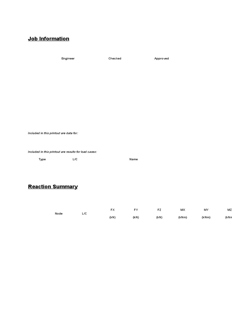 Job Information: Engineer Checked Approved | PDF