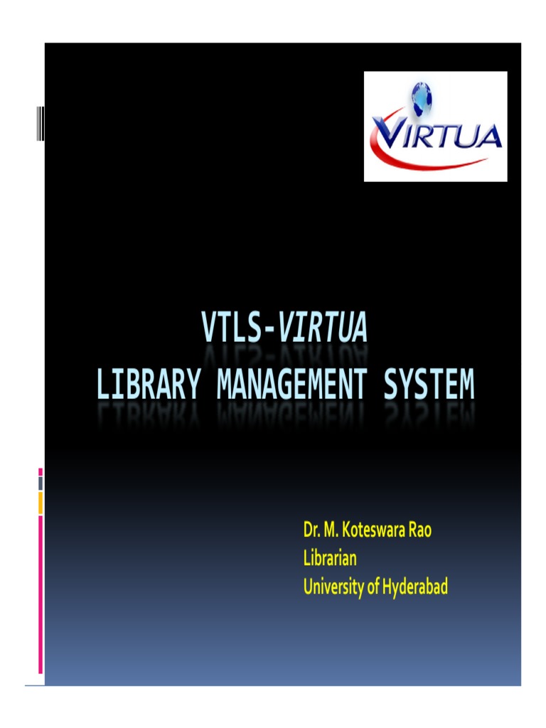 Virtua Library Management Overview | PDF | Libraries | Library Science