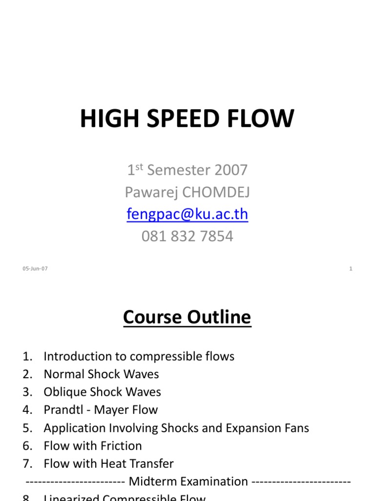 High Speed | PDF | Compressible Flow | Fluid Dynamics