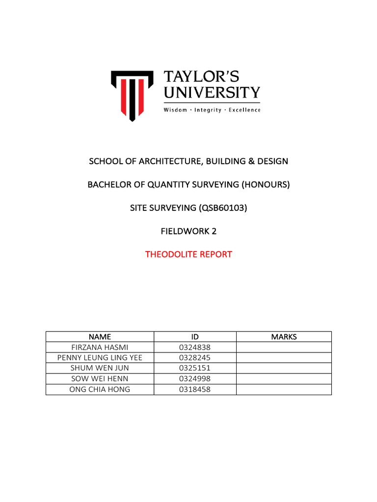 Site Surveying Report (Theodolite) | PDF | Surveying | Geophysics