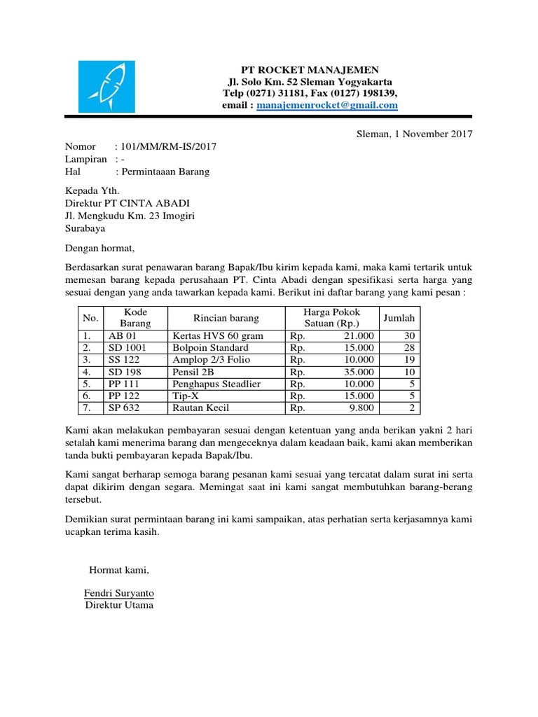 Contoh Surat Permintaan Barang Word Imagesee - Riset Contoh Surat Permintaan Barang Word Imagesee - Riset