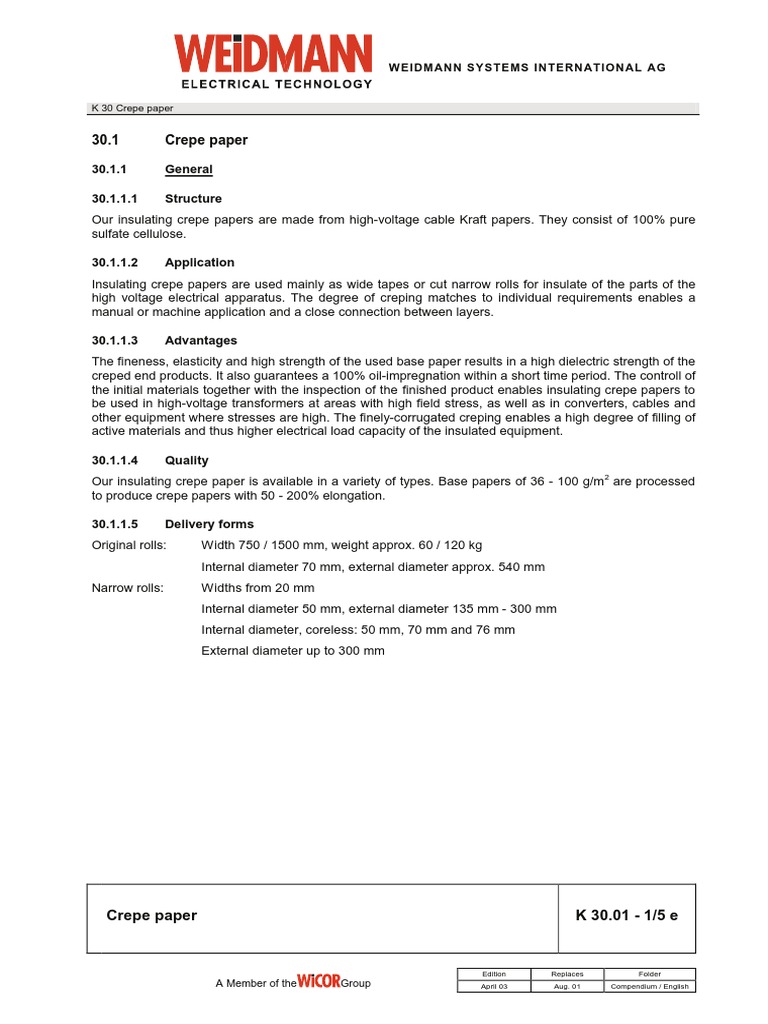 321 Hartie Creponata Weidmann 4 | PDF | Insulator (Electricity) | Paper