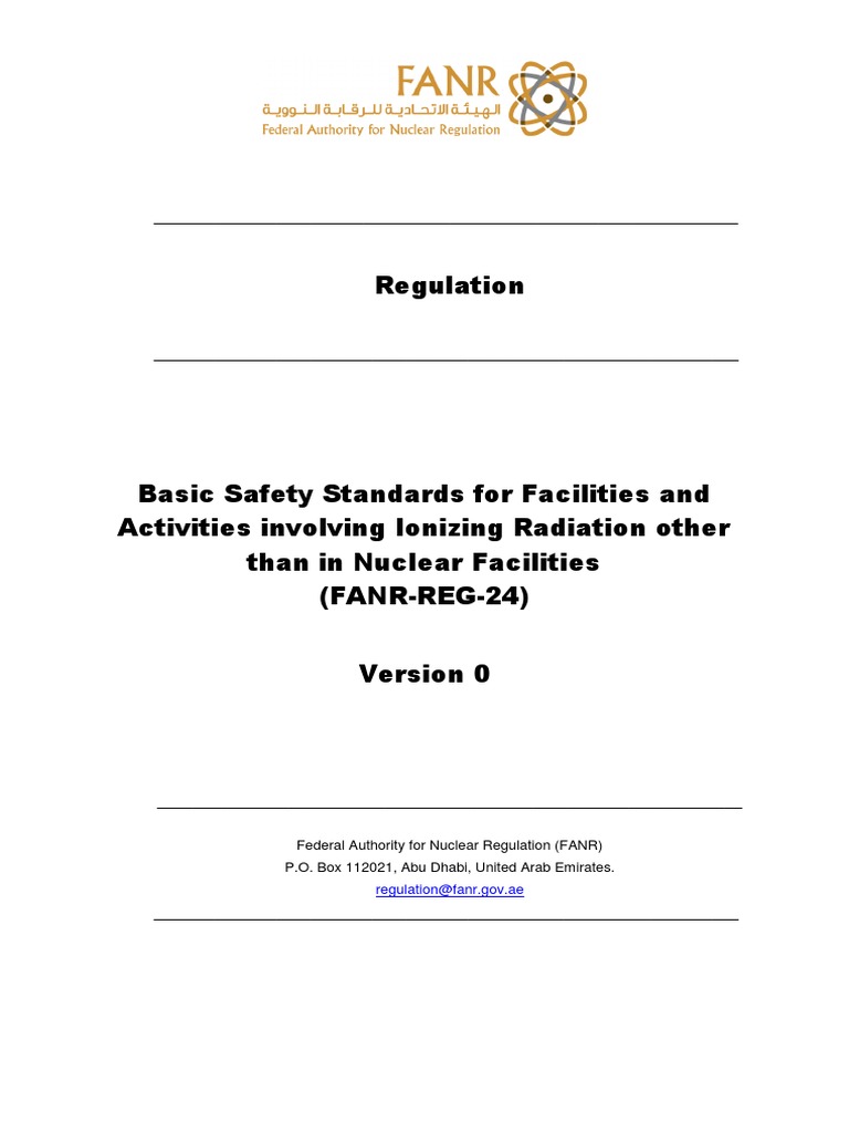 FANR REG 24 English Original | PDF | Ionizing Radiation | Absorbed Dose