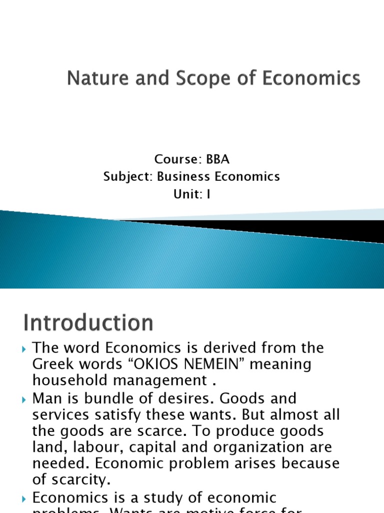 BBA Introduction to Business Economics and Fundamental Concepts ...