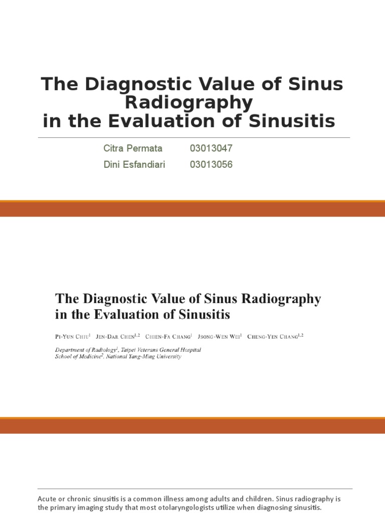 Journal Reading Sinusitis | PDF | Radiography | Ct Scan