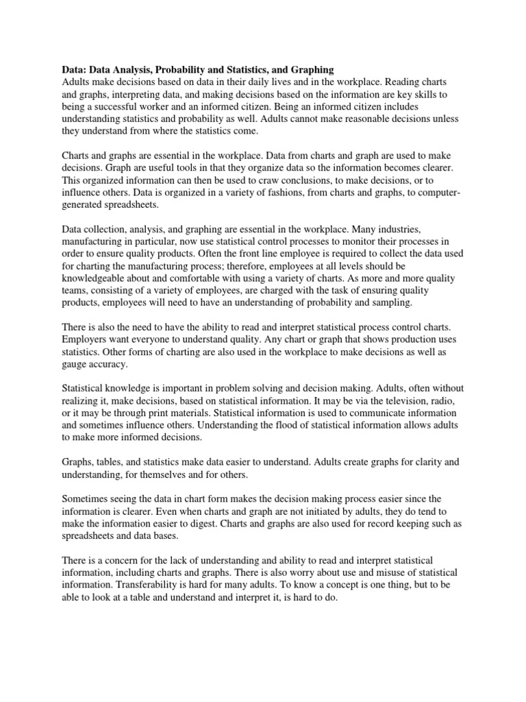 Data: Data Analysis, Probability and Statistics, and Graphing | PDF ...