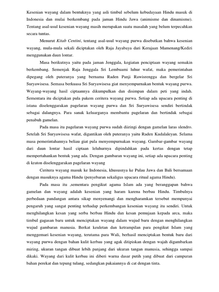 Materi Wayang Purwa | PDF